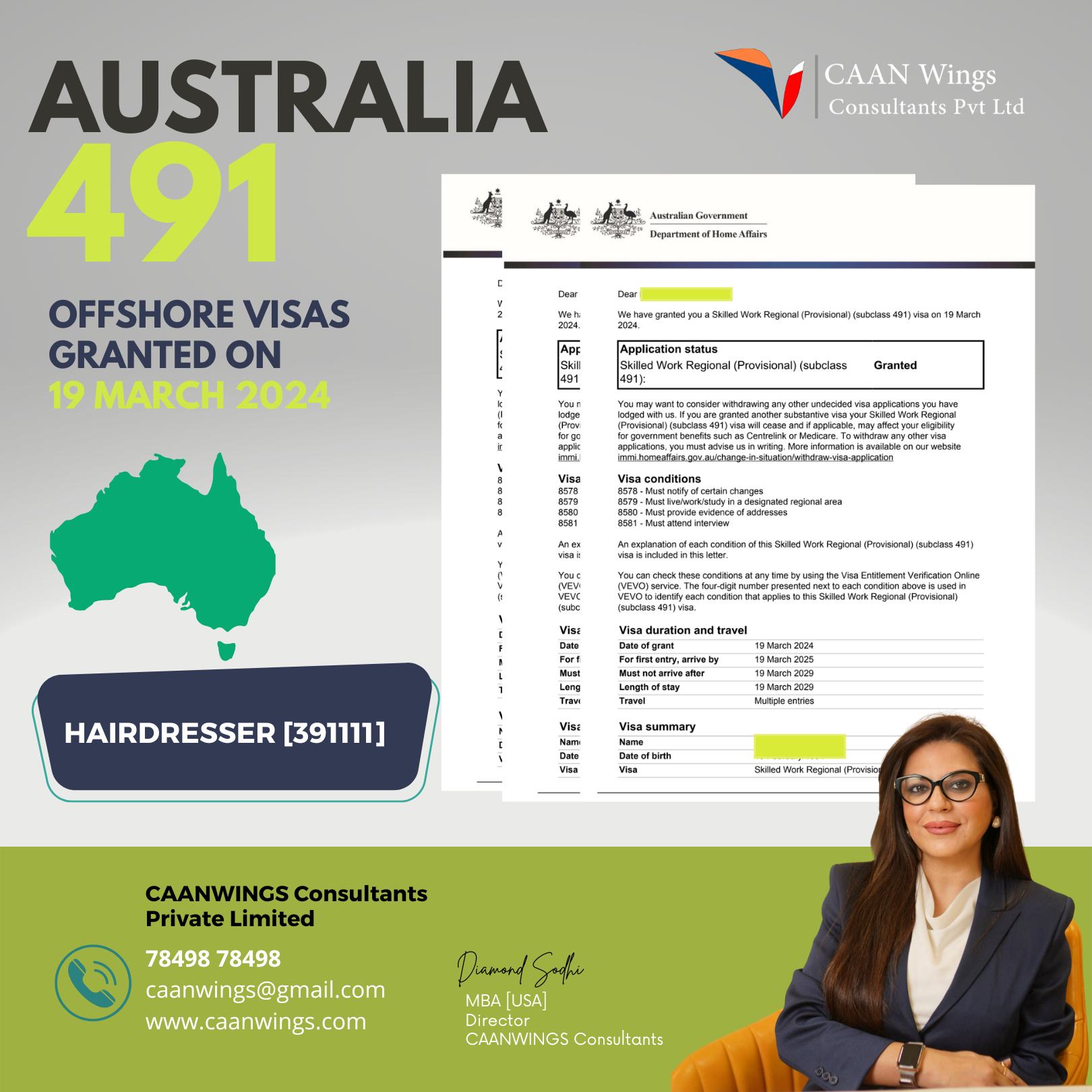 𝗔𝗨𝗦𝗧𝗥𝗔𝗟𝗜𝗔 𝗦𝗸𝗶𝗹𝗹𝗲𝗱 𝗠𝗶𝗴𝗿𝗮𝗻𝘁 𝟰𝟵𝟭 𝐎𝐟𝐟𝐬𝐡𝐨𝐫𝐞 𝗩𝗶𝘀𝗮 𝗚𝗿𝗮𝗻𝘁 𝐅𝐨𝐫 𝐇𝐀𝐈𝐑𝐃𝐑𝐄𝐒𝐒𝐄𝐑 ...