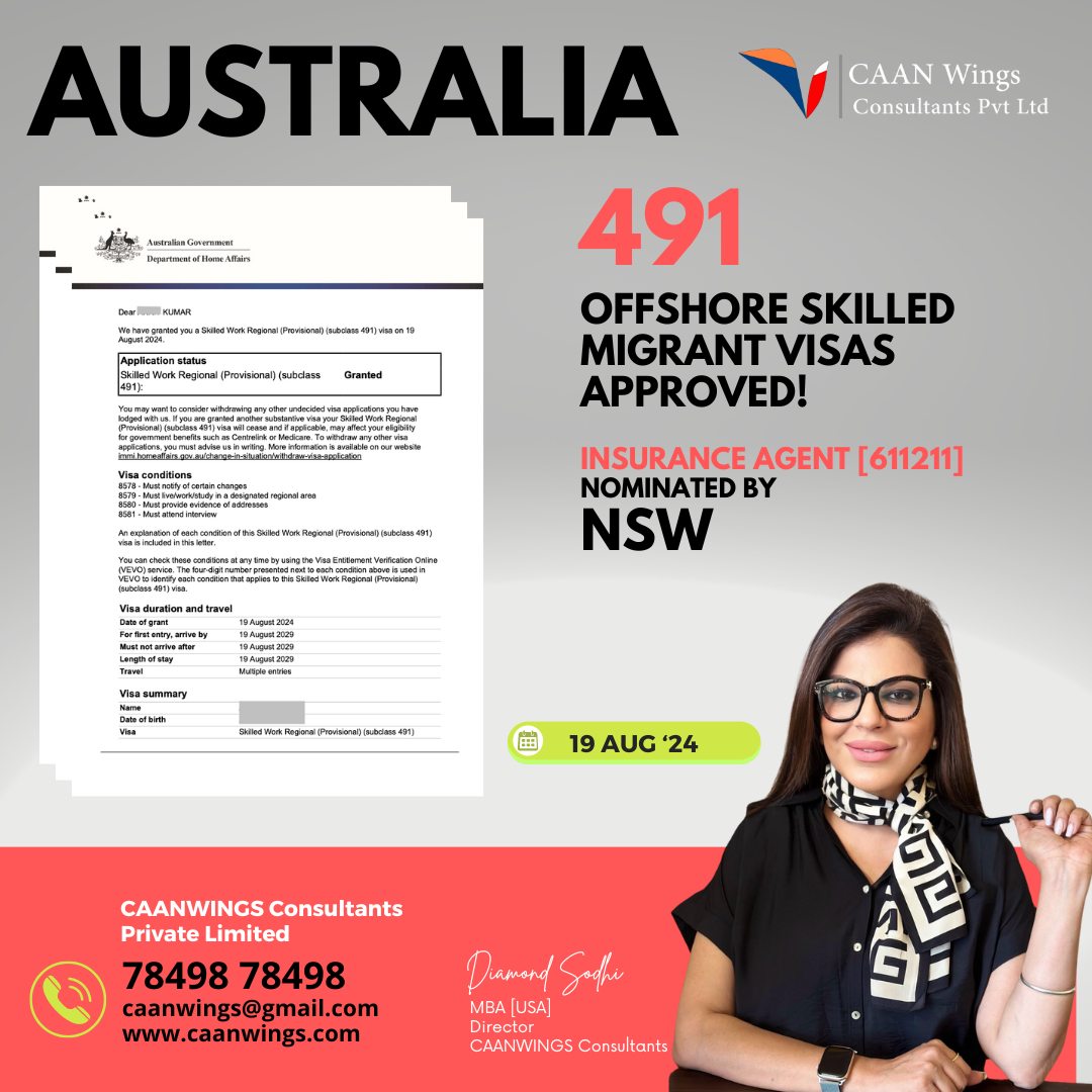 𝐀𝐔𝐒𝐓𝐑𝐀𝐋𝐈𝐀 𝟒𝟗𝟏 𝐎𝐟𝐟𝐬𝐡𝐨𝐫𝐞 𝐒𝐤𝐢𝐥𝐥𝐞𝐝 𝐌𝐢𝐠𝐫𝐚𝐧𝐭 𝐕𝐢𝐬𝐚𝐬 𝐀𝐩𝐩𝐫𝐨𝐯𝐞𝐝 𝐅𝐨𝐫 𝐈𝐍𝐒𝐔𝐑𝐀𝐍𝐂𝐄 ...